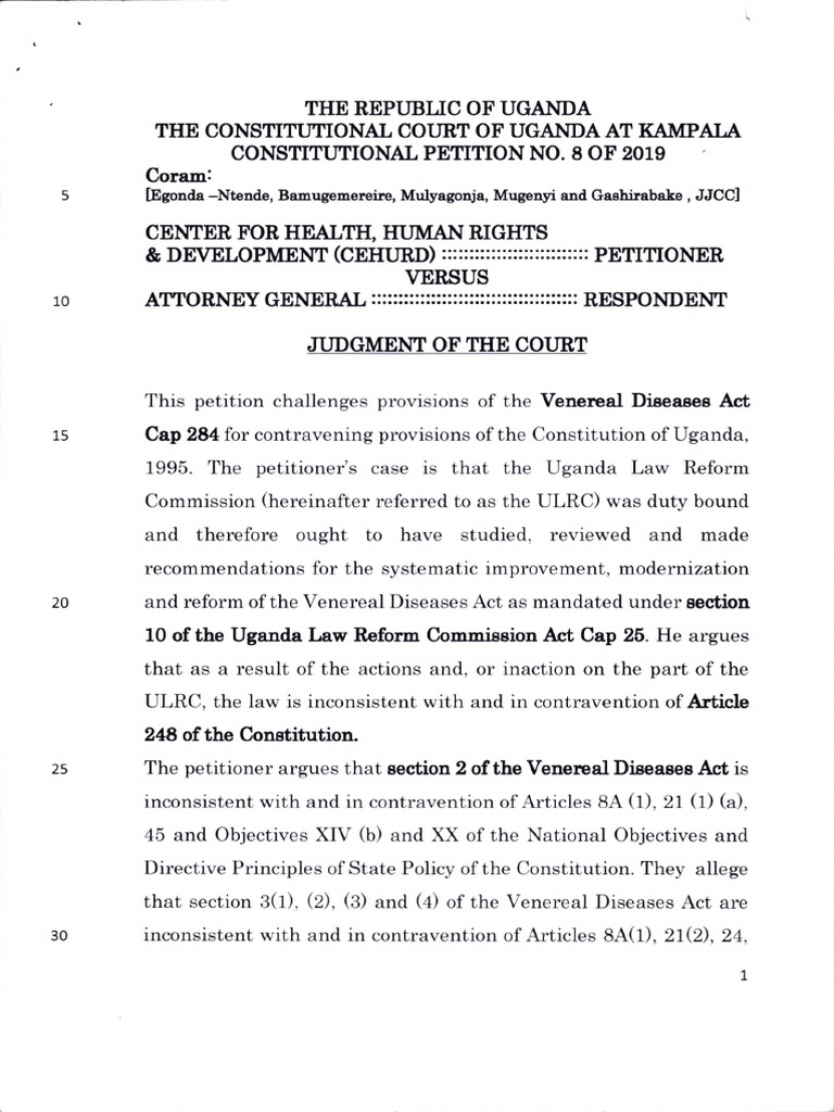 Constitutional Challenge to Venereal Diseases Act | PDF | Mootness ...