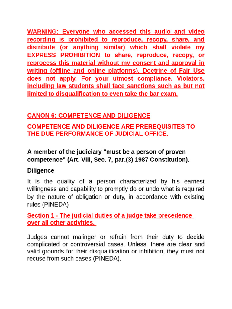 Blje Judicial Conduct Canon 6 | PDF | Judge | Judiciaries