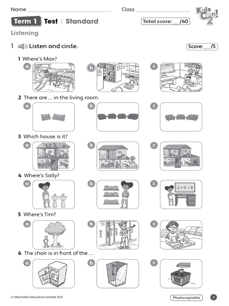Standar Exam Unit1. Kids Can 2! | PDF