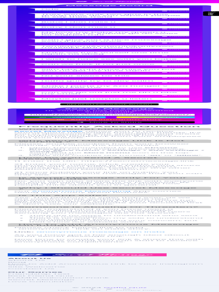 Secret Message 2024 Get Anonymous Message From Your Friends | PDF | World Wide Web | Internet & Web