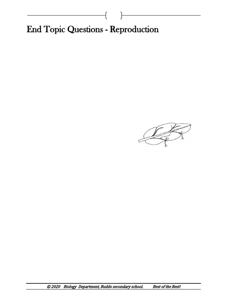 Topical Questions - Reproduction by Nkondo James | PDF | Reproduction ...