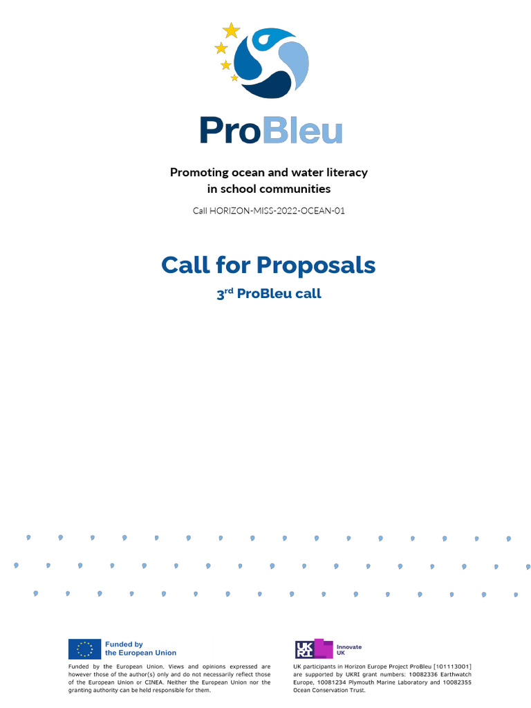 ProBleu Call for Ocean Literacy Projects | PDF | Social Exclusion ...