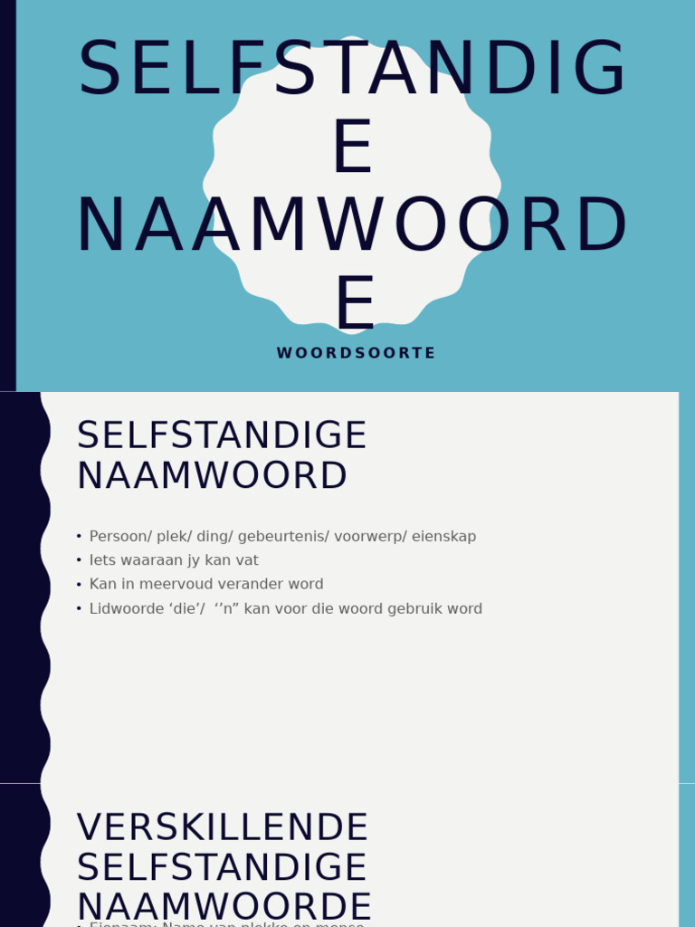 Selfstandige Naamwoorde? | PDF