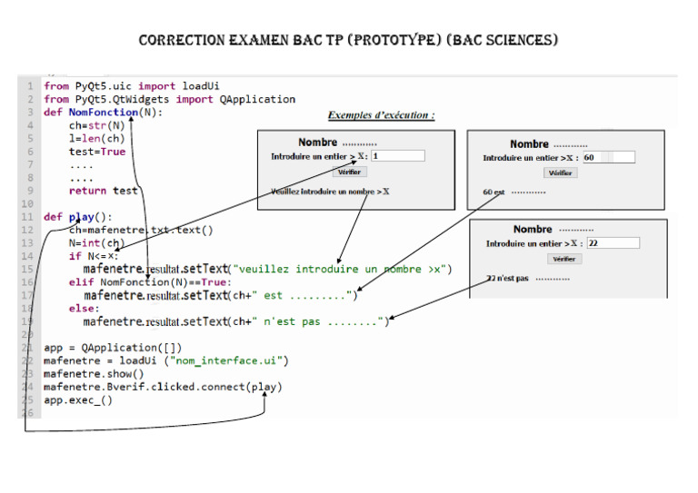Correction Examen BAC TP (Prototype) (Bac Sciences) | PDF | Science & Mathematics