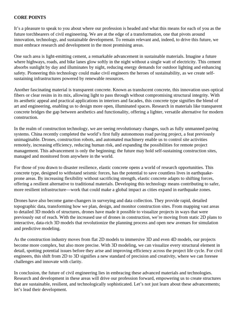 CORE POINTS | PDF | Concrete | Unmanned Aerial Vehicle