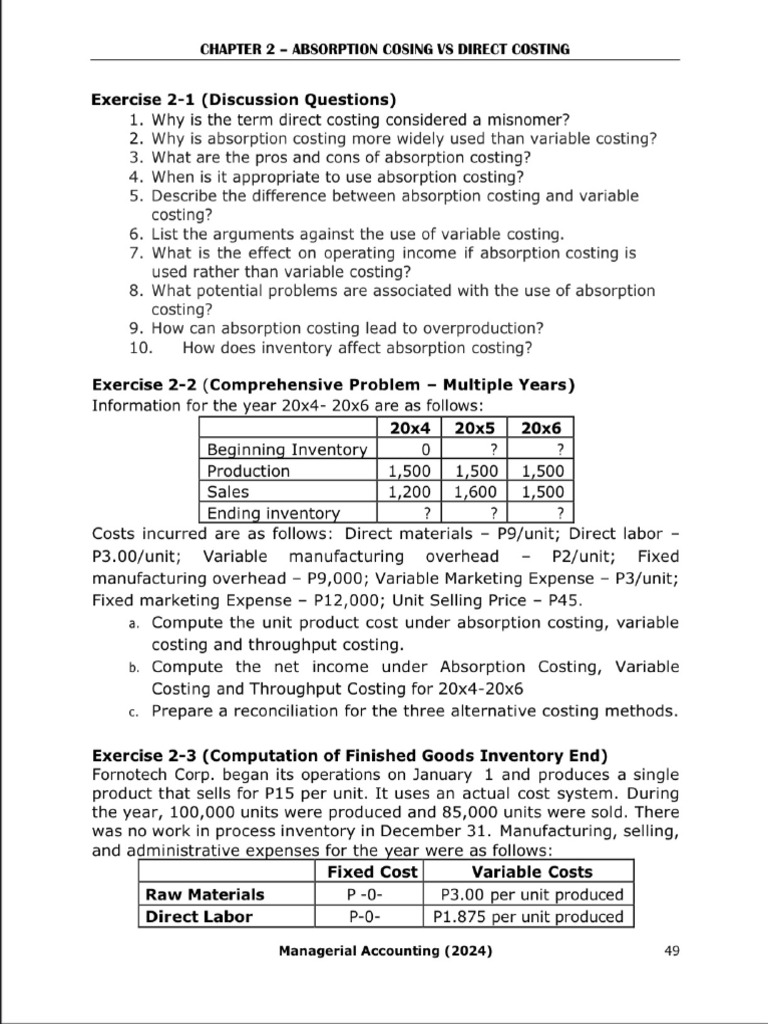 AC2102 Chapter 2 Exercises | PDF