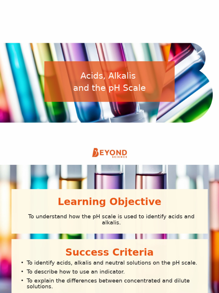 Acids, Alkalis and The PH Scale PowerPoint | PDF | Acid | Ph