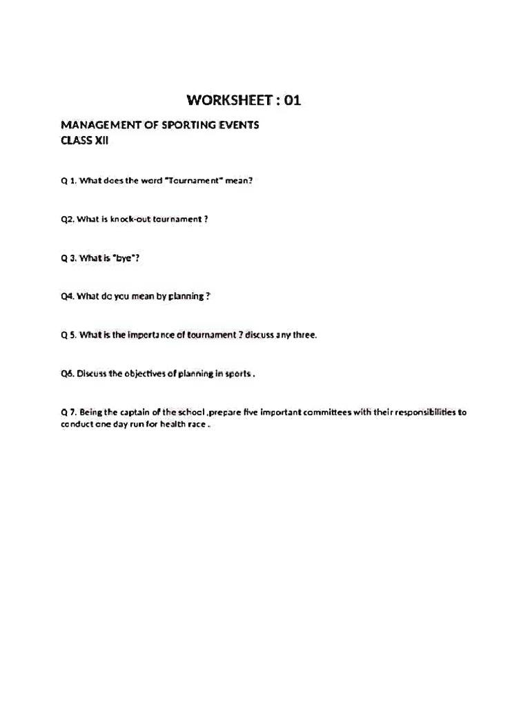 Physical Education Assignments - 1 | PDF