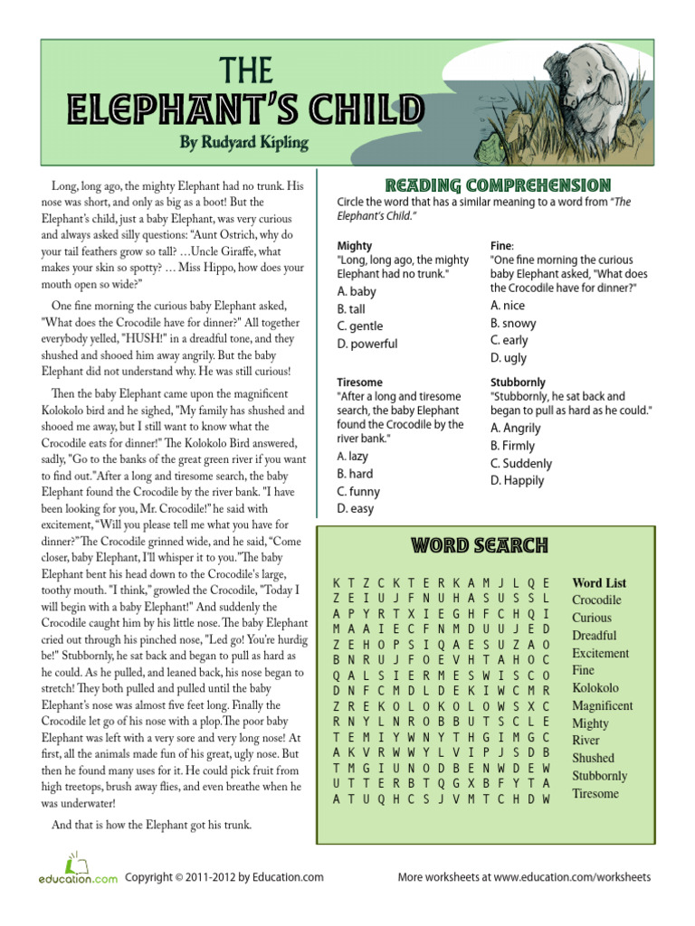 The Elephants Child | PDF | Language Arts & Discipline | Young Adult