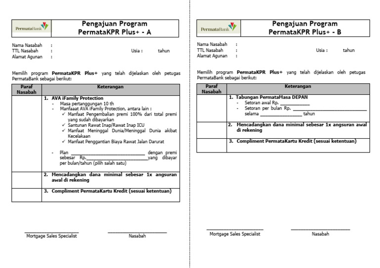 Form KPR Plus | PDF | Bisnis