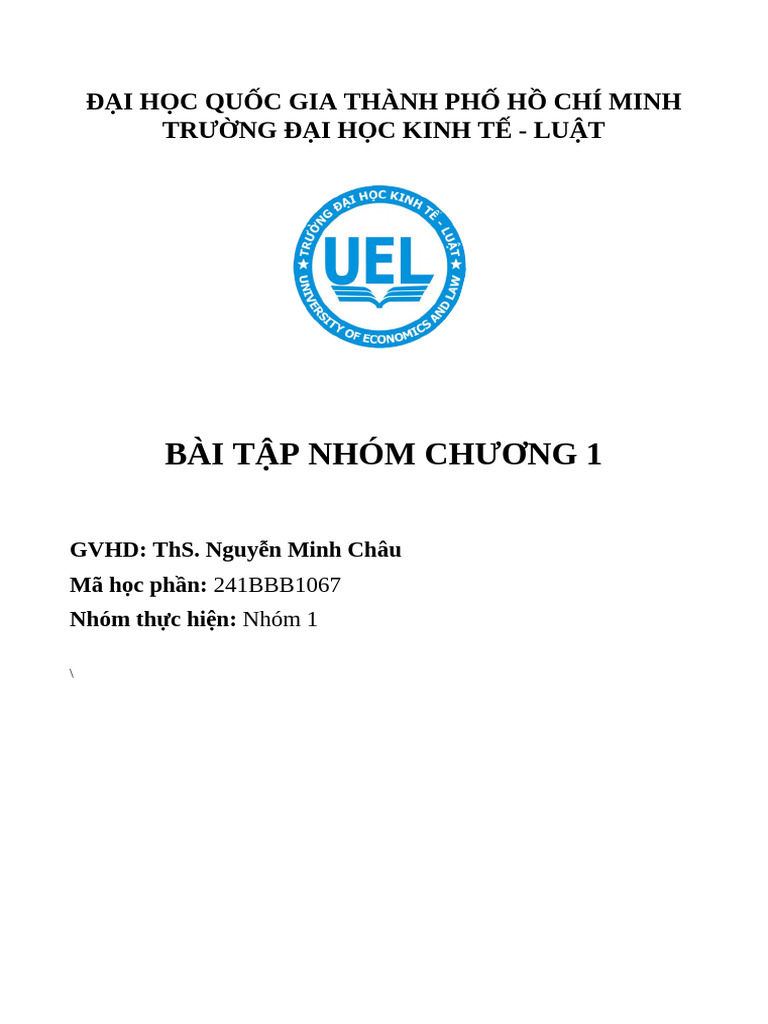 Nhóm 1 - Chương 1 QTH | PDF