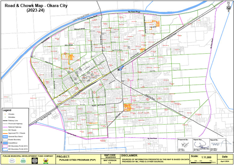 Road Chowks Map MC Okara 2023 24 | PDF