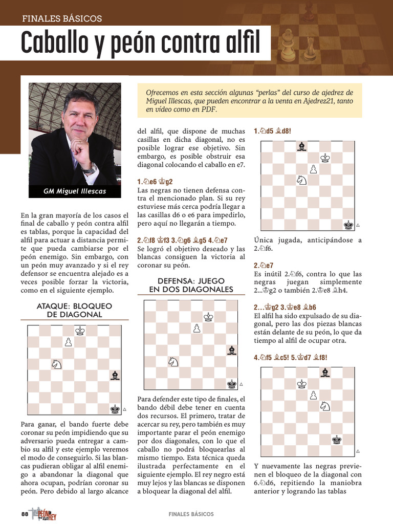 Finales de Caballo y Peón vs. Alfil | PDF | Juegos competitivos | Aperturas de ajedrez