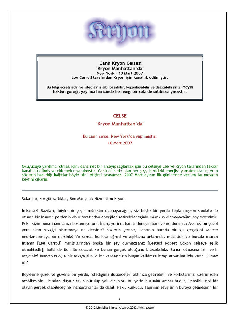 Kryon Manhattanda | PDF