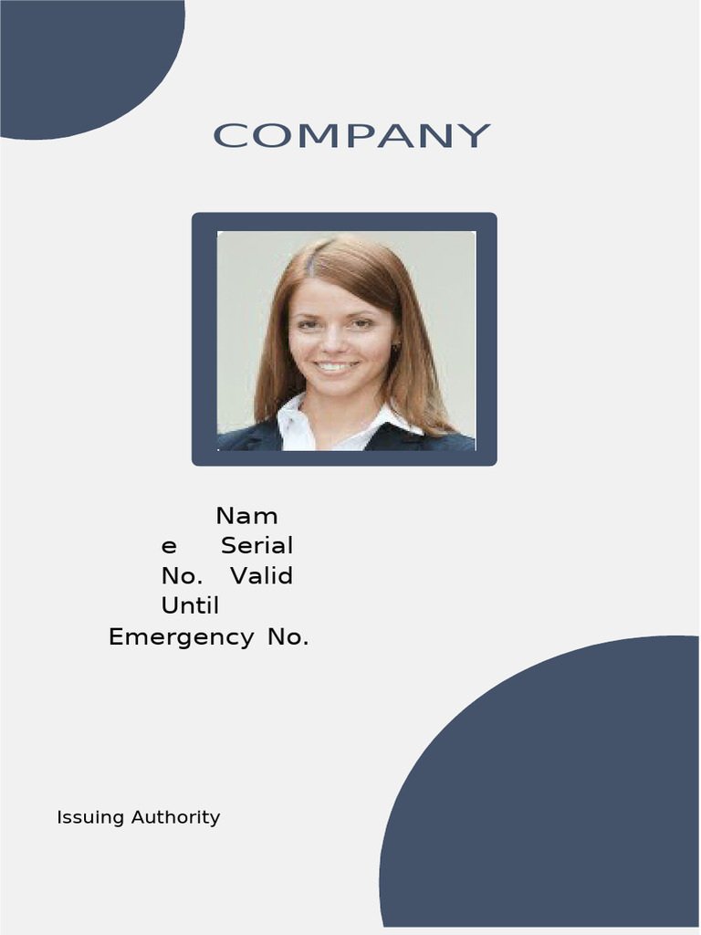 Free Basic Blank ID Card Template | PDF