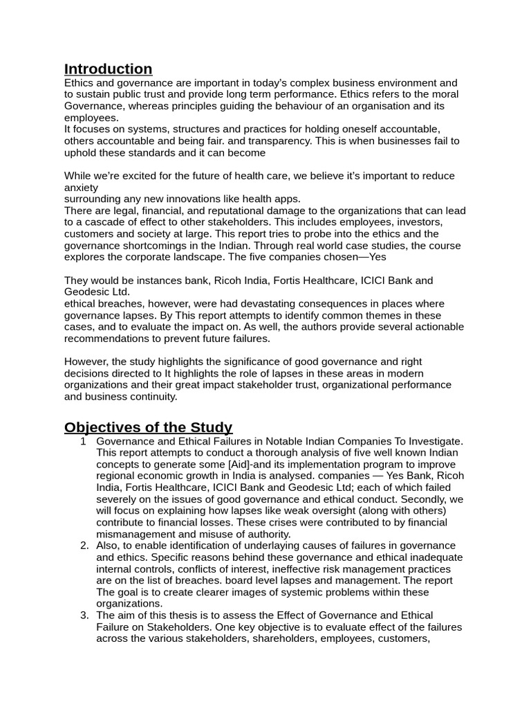 Ethics Report | PDF | Governance | Corporate Governance