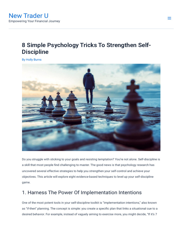8 Simple Psychology Tricks To Strengthen Self-Discipline - New Trader U ...