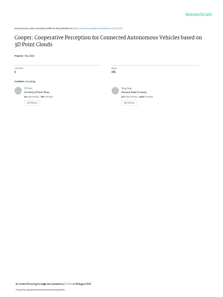 Cooperative Perception for CAVs | PDF | Lidar | Perception