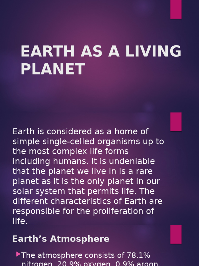 Earth as a Living Planet | PDF | Atmosphere Of Earth | Atmosphere