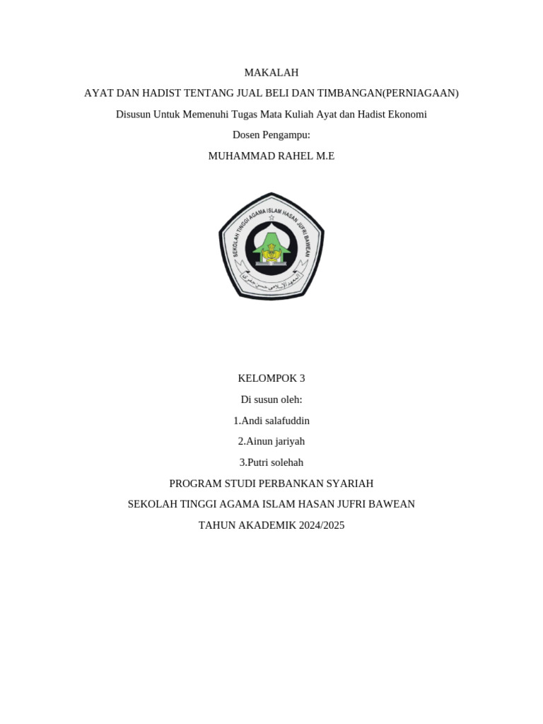 MAKALAH Ayat Dan Hadist | PDF
