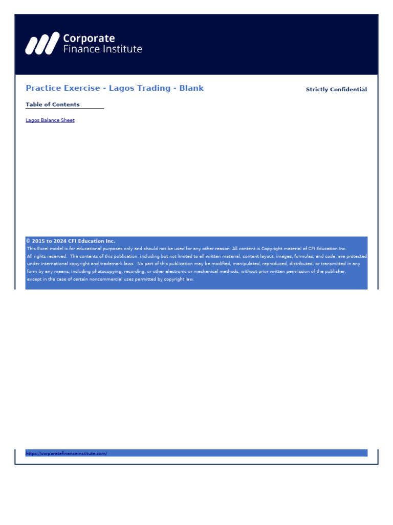 Practice Exercise - Lagos - Blank | PDF | Balance Sheet | Equity (Finance)