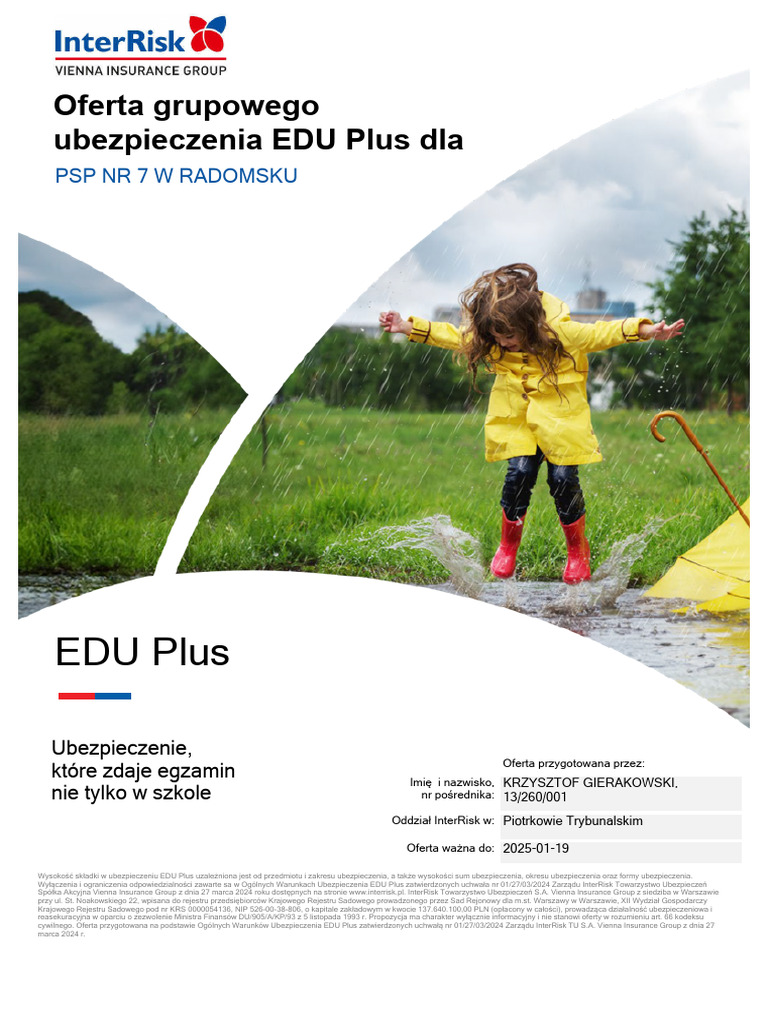 Ubezpieczenie InterRisk 2024 | PDF