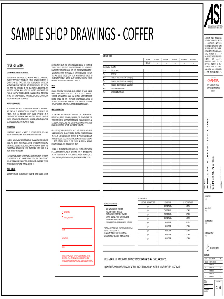 Coffer Sample Shop Drawing Set | PDF
