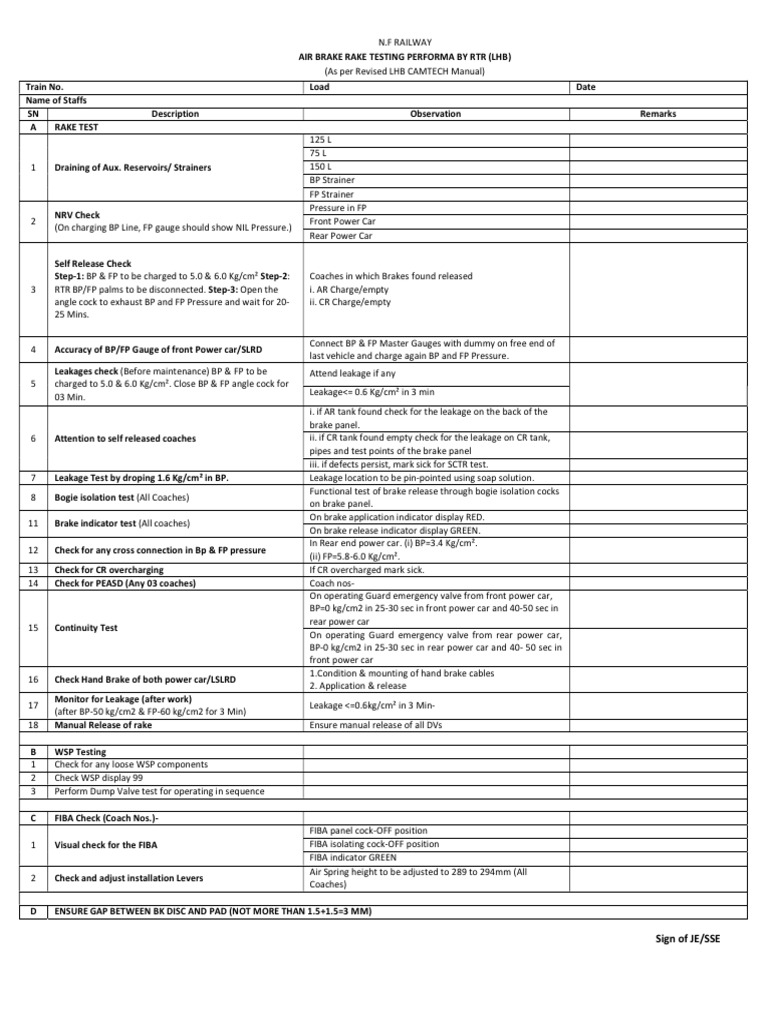 Air Brake rake tesing _1_ | PDF | Automotive Technologies | Automotive ...