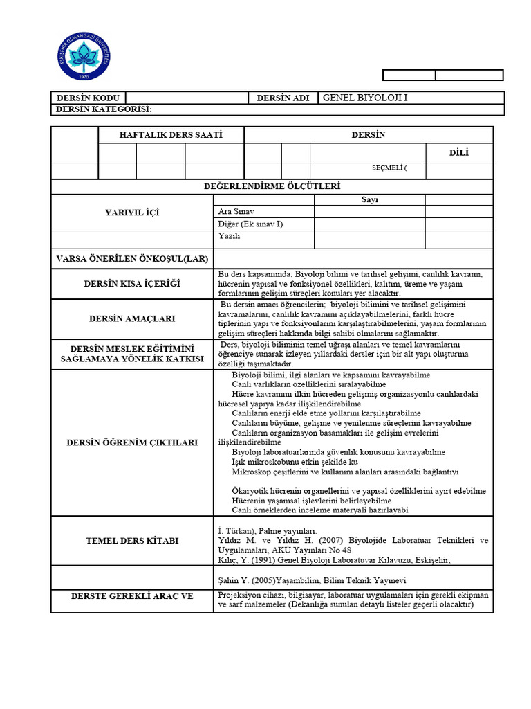 EK I 1 Ders İzlenceleri | PDF