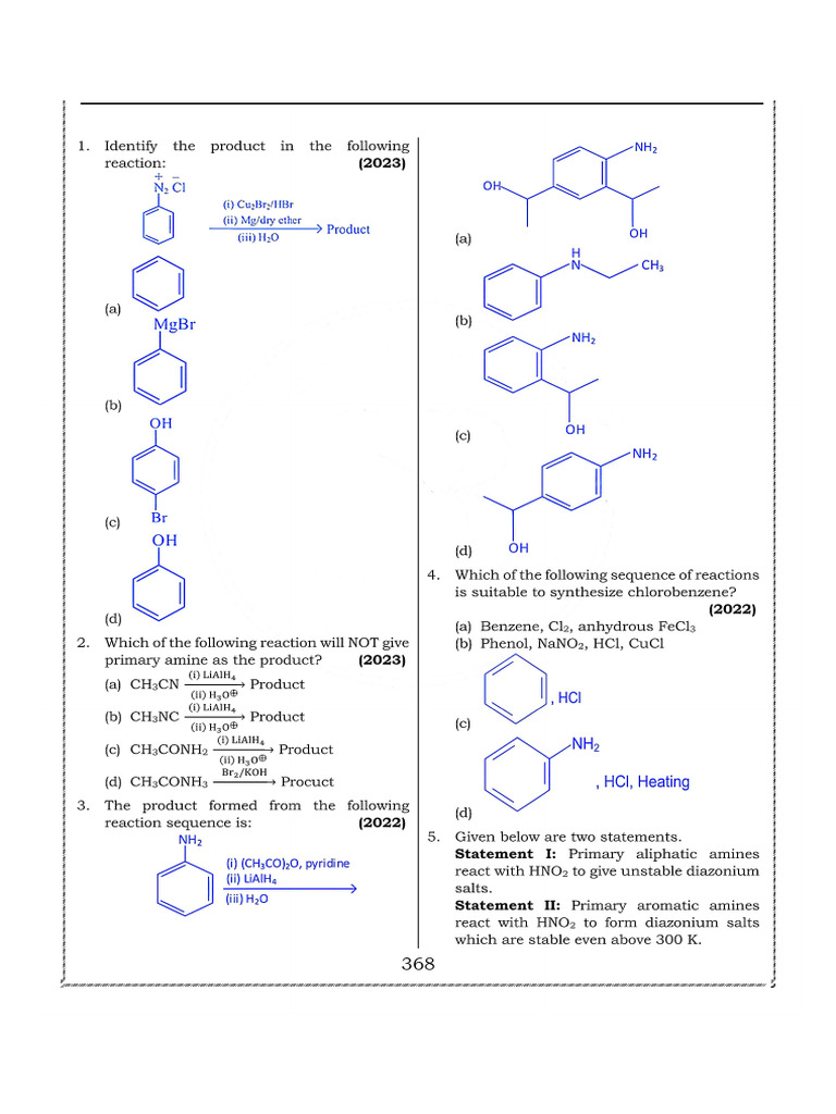 Amines - by MadXAbhiOfficial - PYQs | PDF