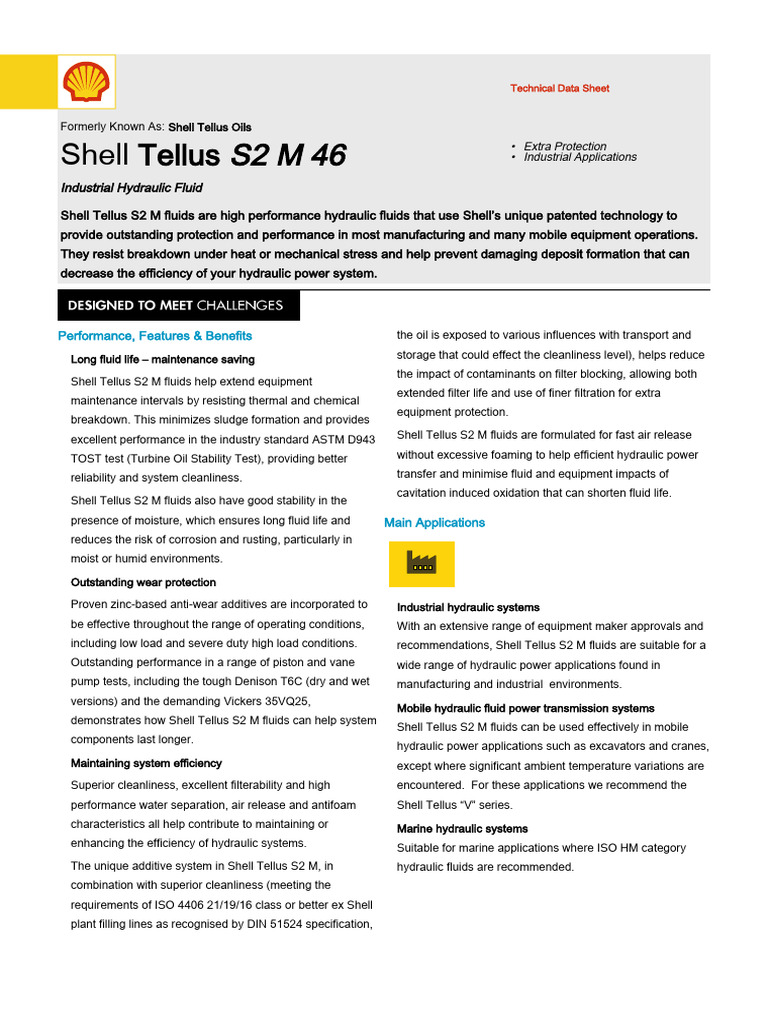 Tellus S2 M 46 TDS | PDF | Viscosity | Pump