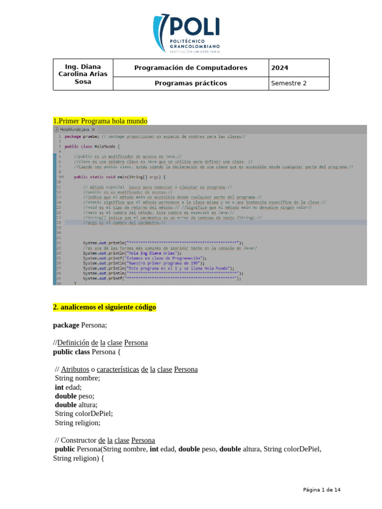 Programas | PDF | Java (lenguaje de programación) | Constructor (Programación Orientada a Objetos)