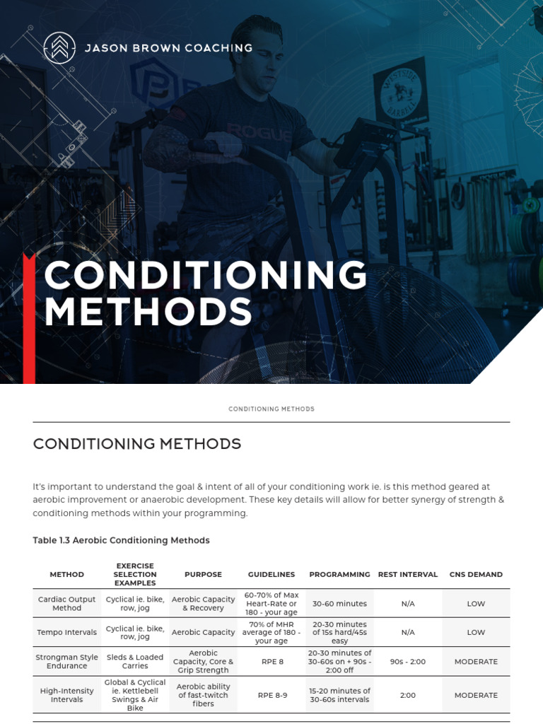 JB Conditioning Methods | PDF | Aerobic Exercise | Kettlebell