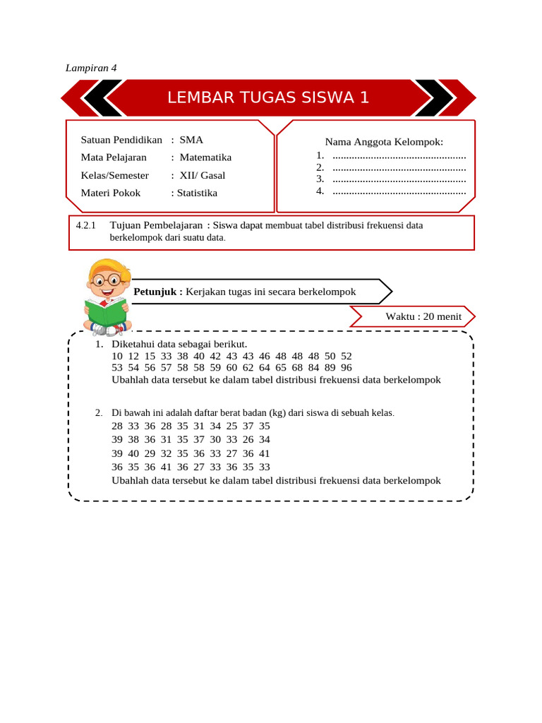 Lks Tabel Frekuensi | PDF | Metode & Bahan Ajar | Komputer