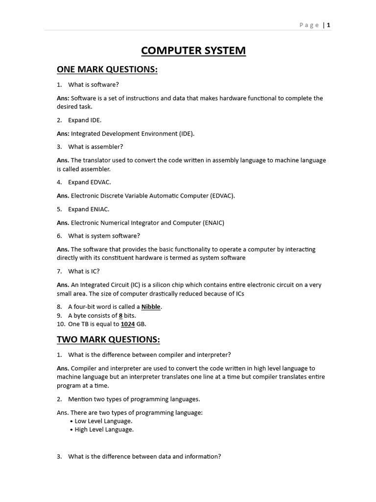 Computer Science Basics and Definitions | PDF | Computer Data Storage ...