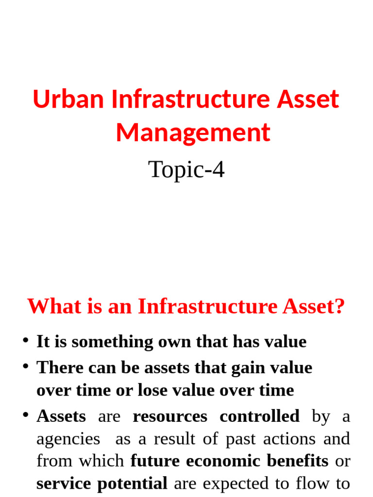Effective Urban Infrastructure Management | PDF | Infrastructure | Life ...