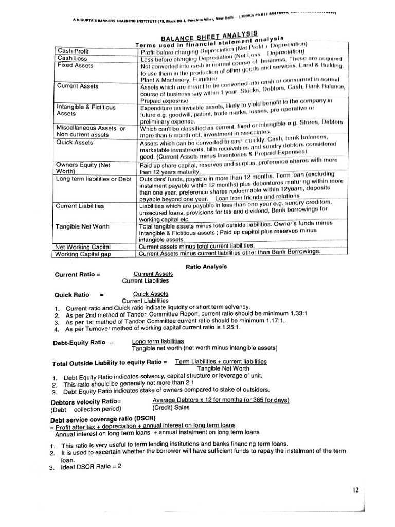Balance Sheet Analysis | PDF