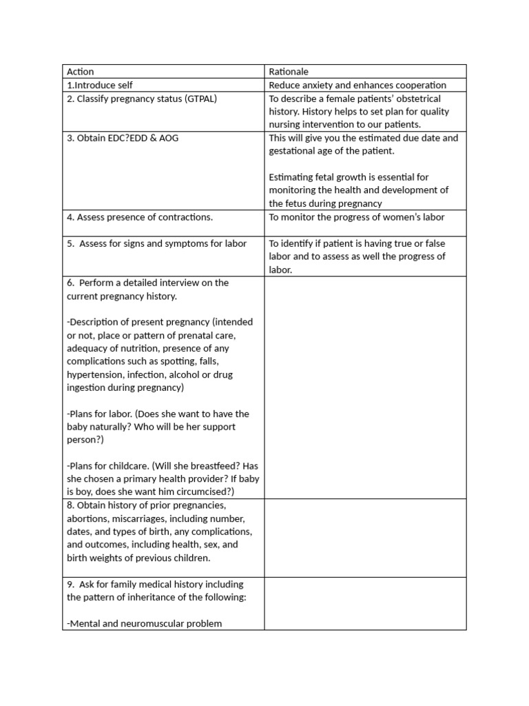 Comprehensive Pregnancy Assessment Guide | PDF | Pregnancy | Childbirth