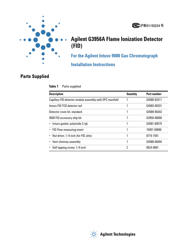 G3956-90010 FID Installation | PDF | Electrical Connector | Gas ...
