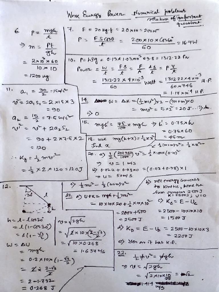 Power Numericals and Energy Calculations | PDF