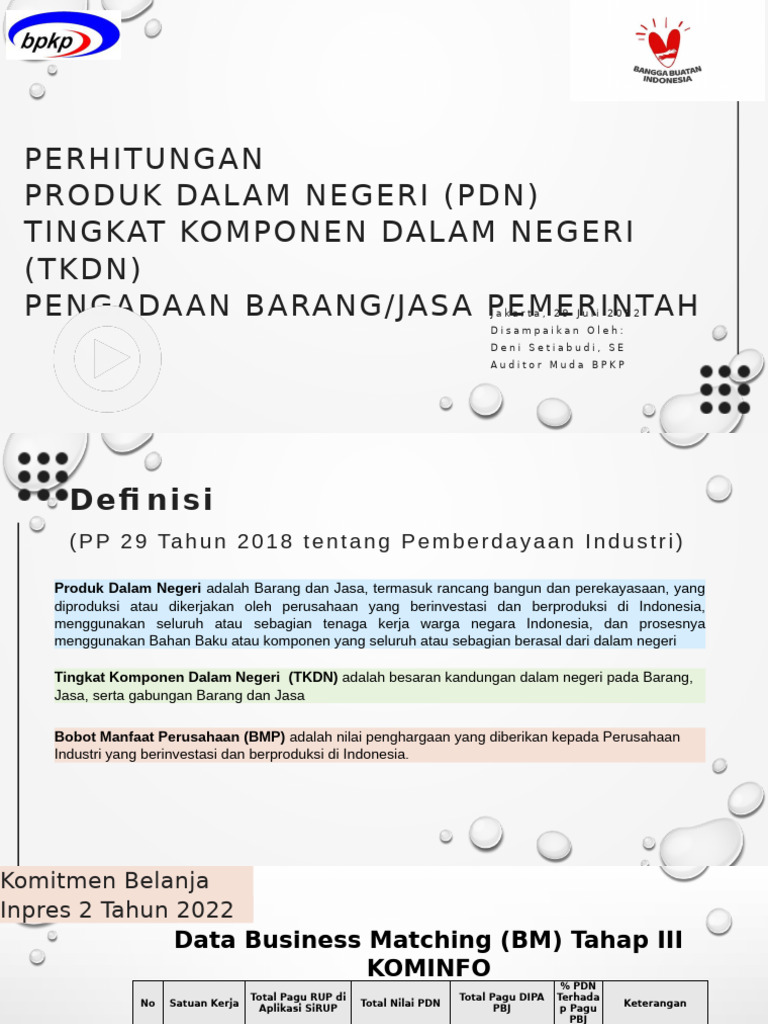 Perhitungan PDN-TKDN 280722 | PDF