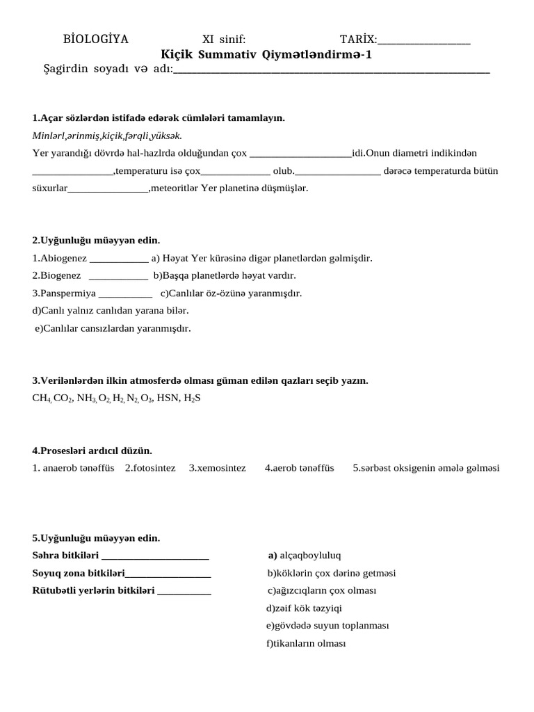 11 Ci Sinif KSQ 1 | PDF