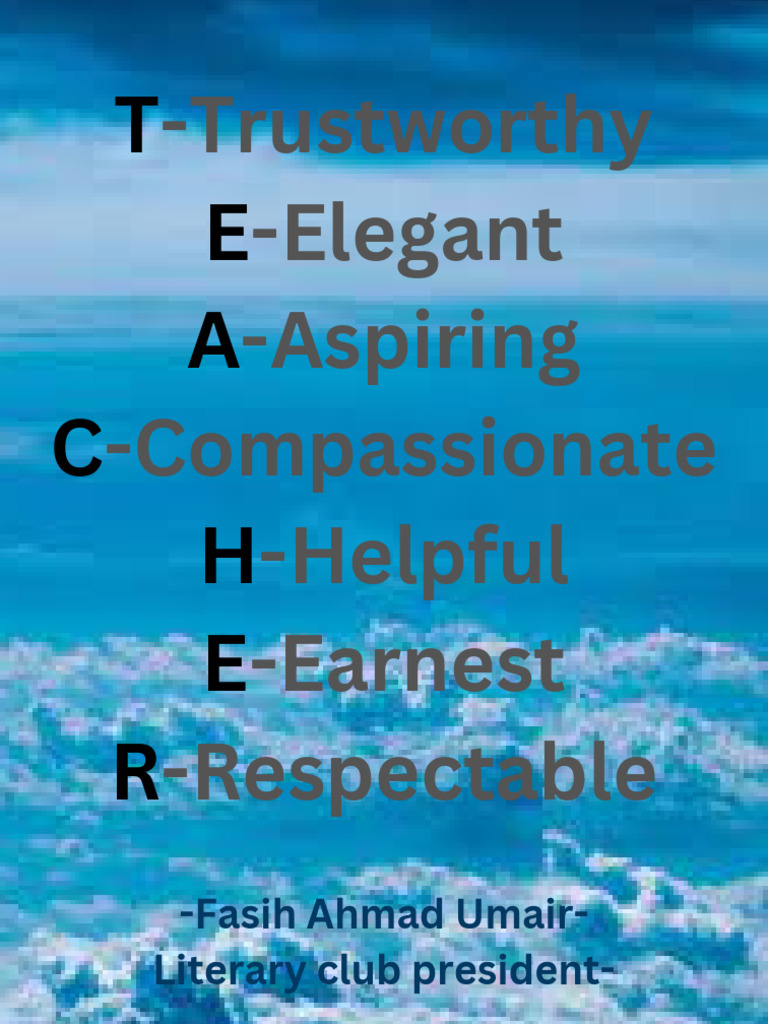 Acronym For Teachers | PDF | Poetry | Classics