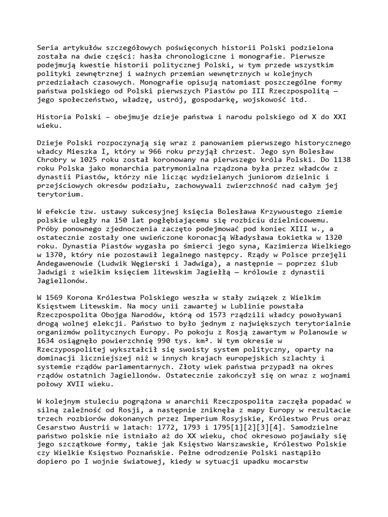 Historia Polski Wstep | PDF