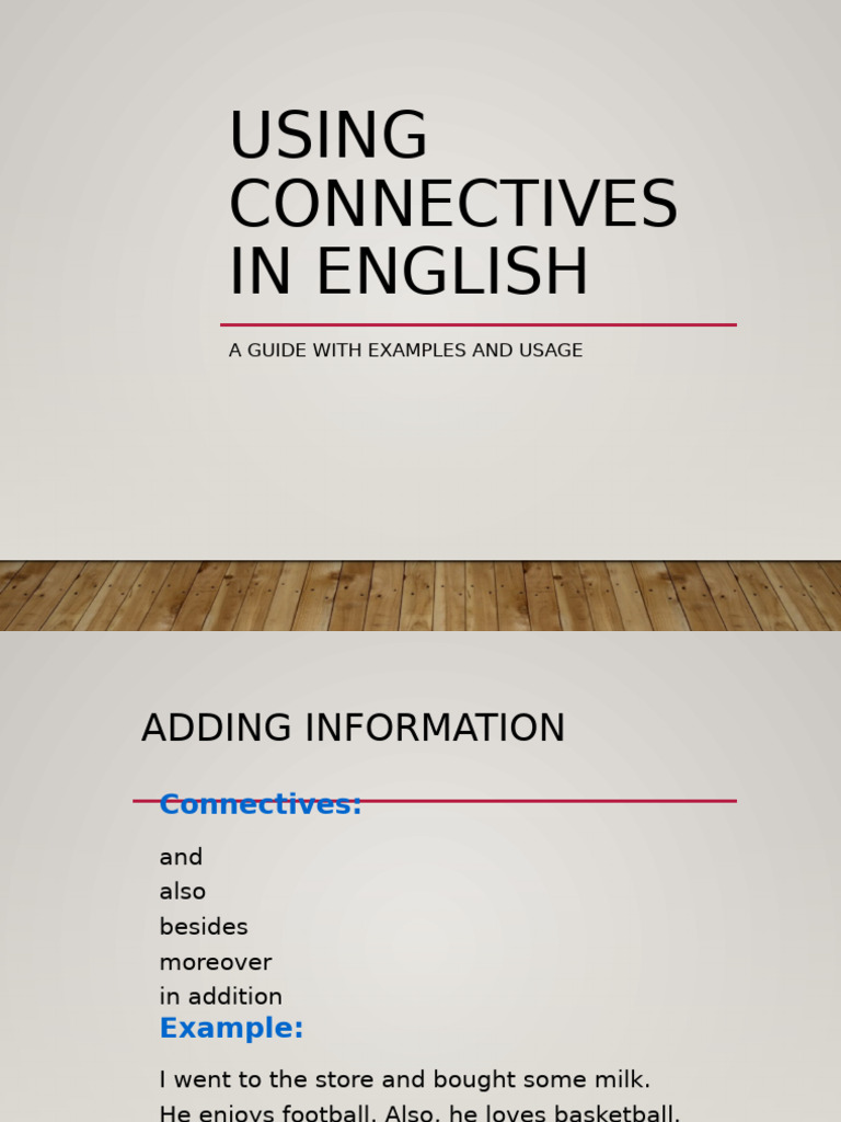 Connectives Presentation | PDF