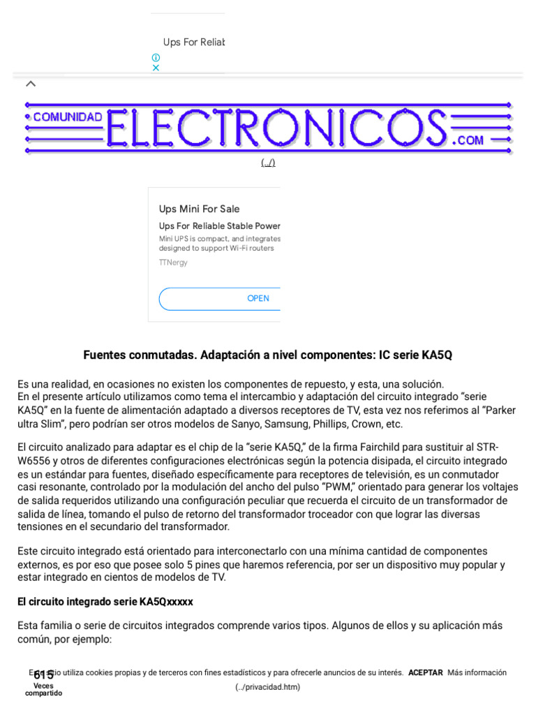 Adaptación de Circuitos KA5Q para Fuentes | PDF | Red eléctrica ...