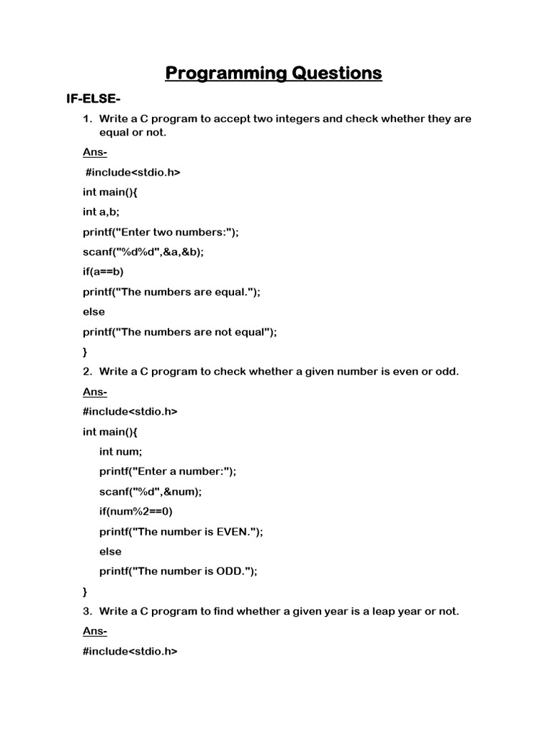 Programming Questions | PDF | Area | Matrix (Mathematics) Programming Questions | PDF | Area | Matrix (Mathematics)