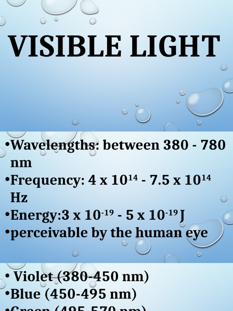 Visible Light: Wavelengths, Sources, and Safety | PDF | Wellness ...