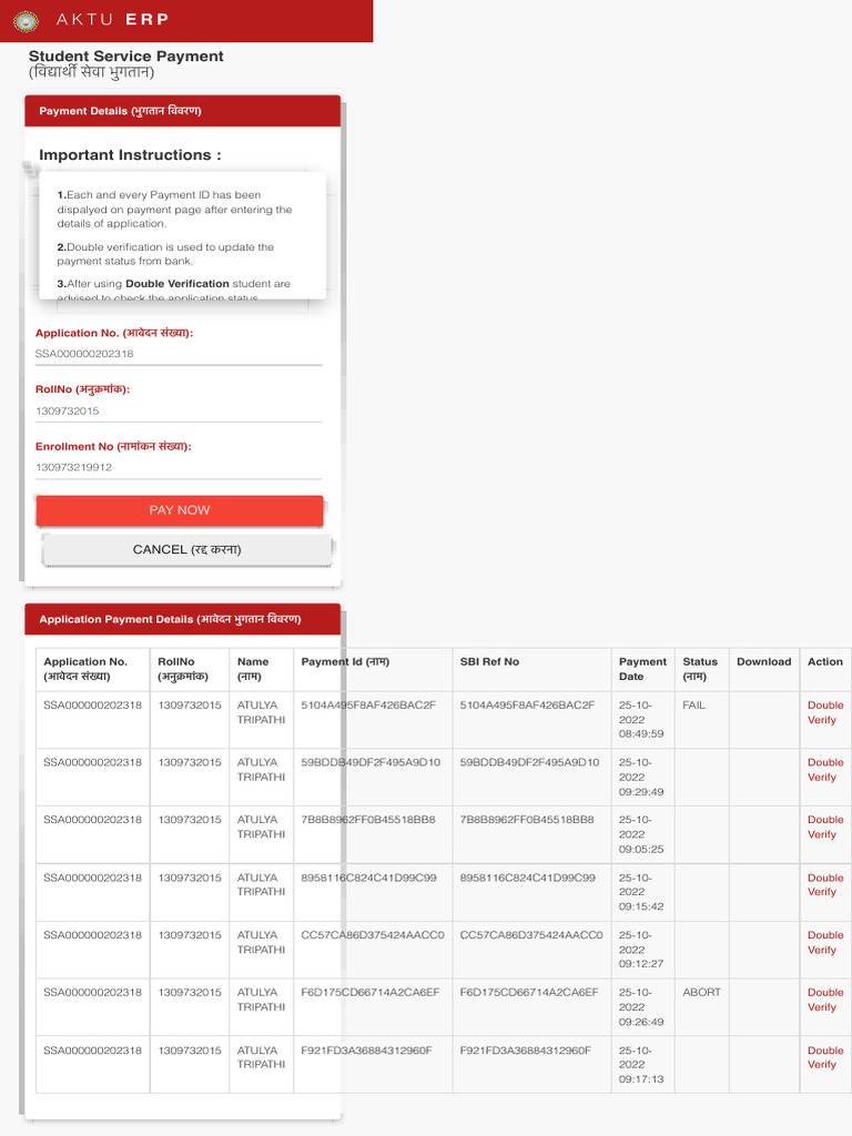 Student Service (Payments) Dr. A.P.J. Abdul Kalam | PDF | Technology & Engineering