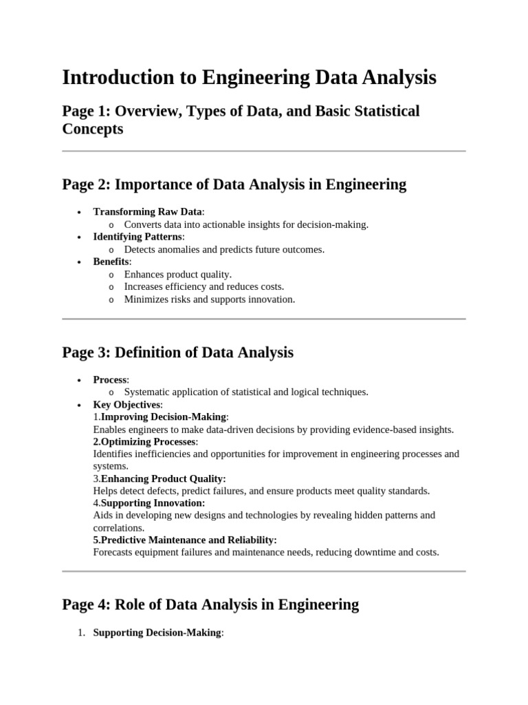 Introduction to Engineering Data Analysis 2 | PDF | Statistics | Level Of Measurement